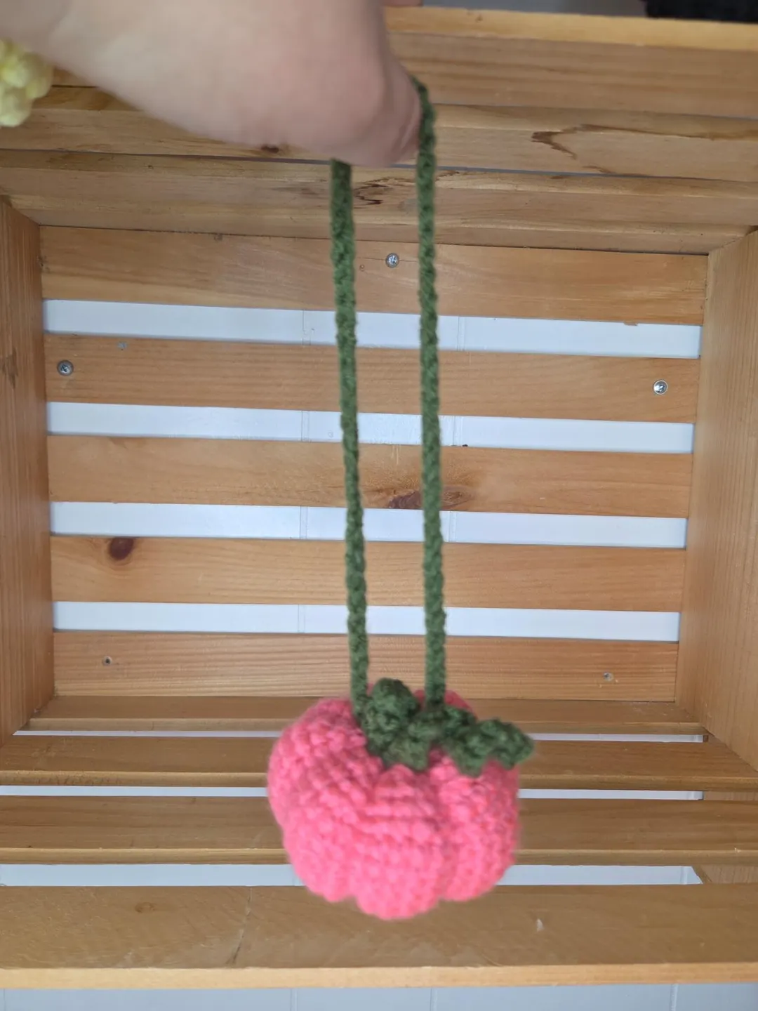 Hanging Pumpkin 🎃 pink Color Handmade Crochet ($12) from @FluffyLittleLoops